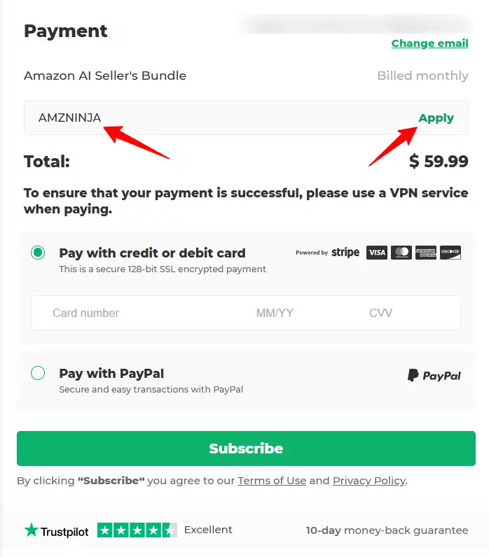 Exclusive AMZScout Coupon: 65% Discount on Bundles