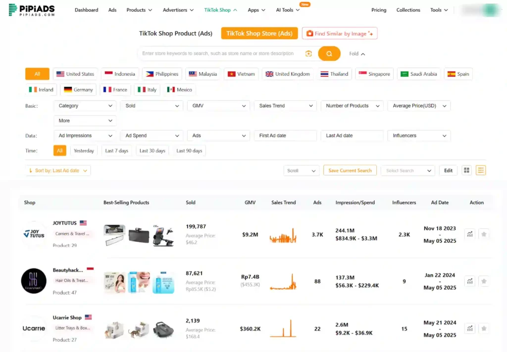 PiPiADS Beoordeling 2025: #1 TikTok Advertentiespionagetool om uw omzet ...