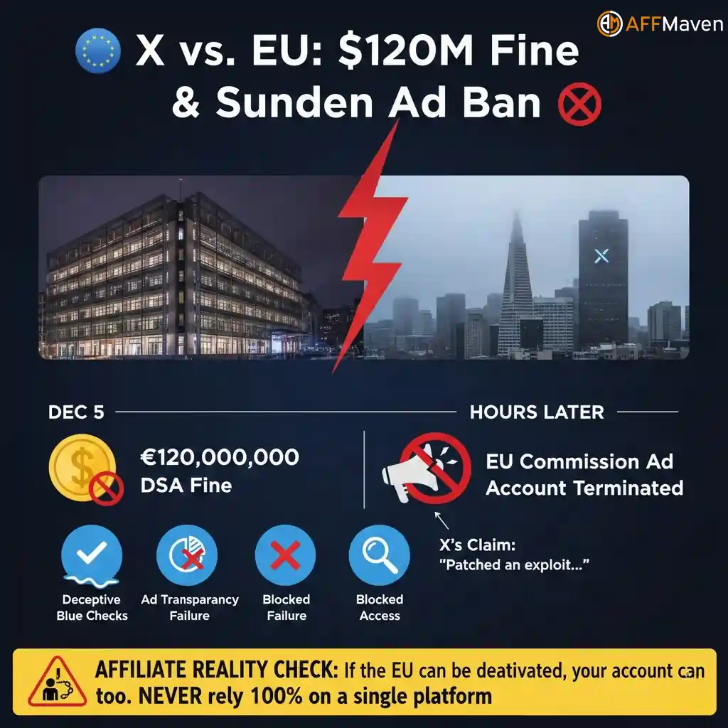 X Blocks EU Commission Ads: The €120M Wake-Up Call for Affiliates