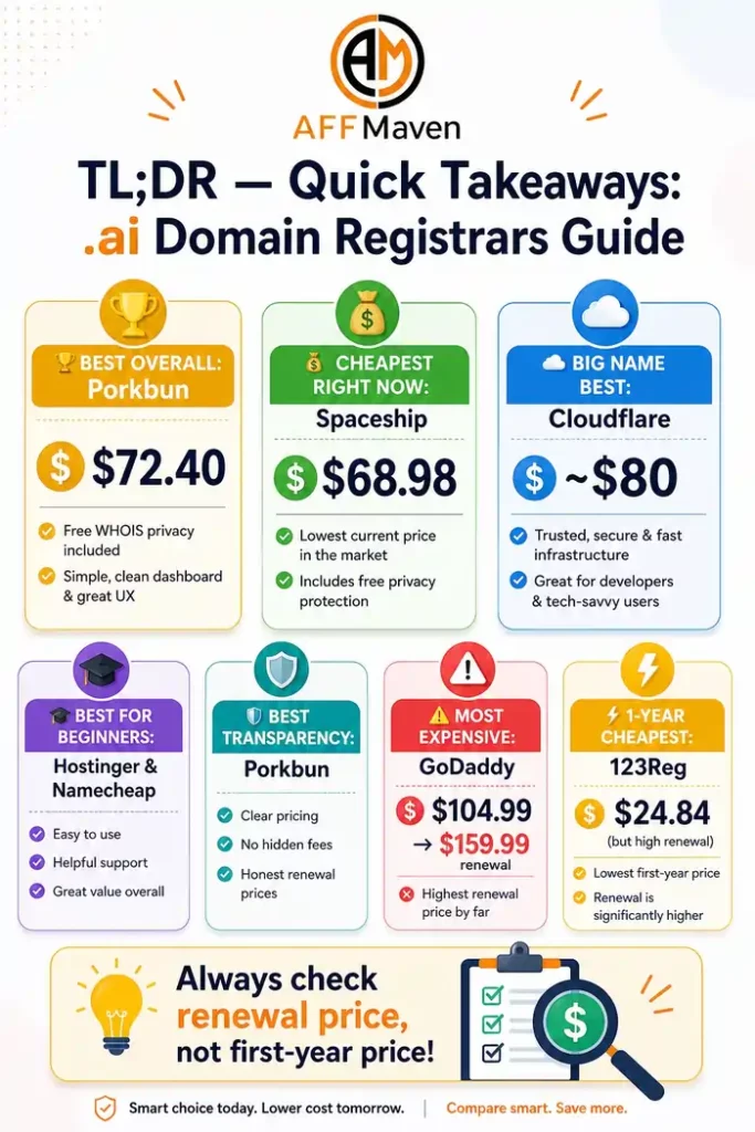 5 Best .AI Domain Registrars in 2026: Compared & Ranked
